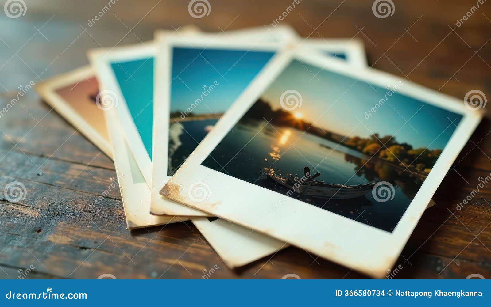 Polaroid Photos On Table Royalty-Free Cartoon | CartoonDealer.com ...