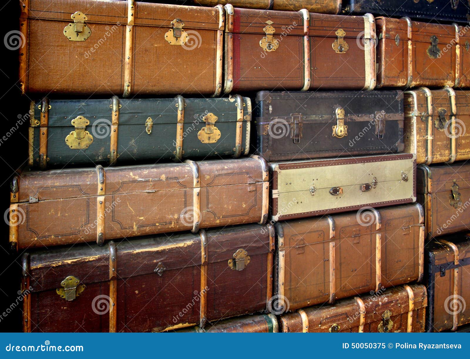 Stack of vintage suitcases stock image. Image of suitcase - 50050375