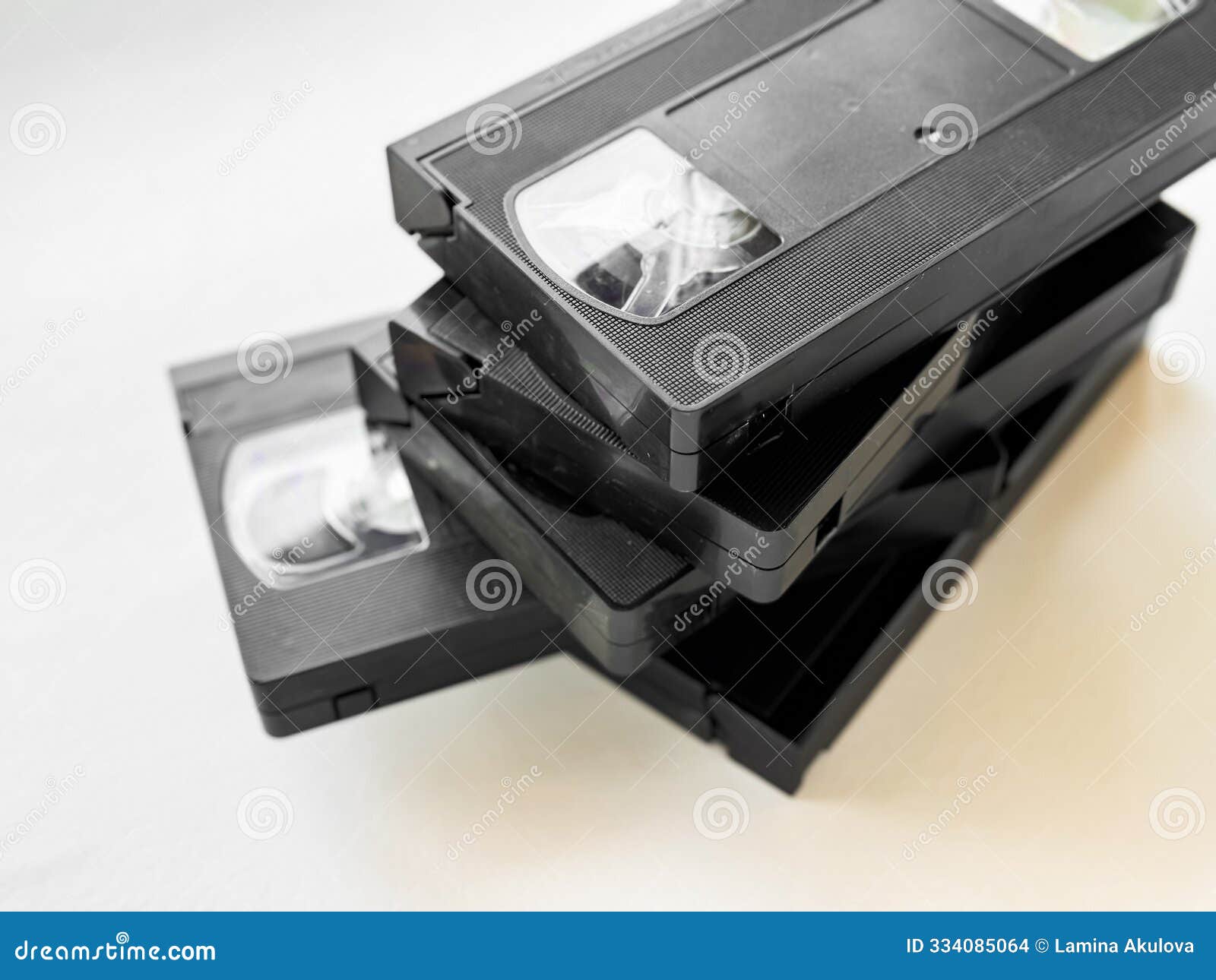 Stack of Vintage Vhs Cassettes on Light Background Stock Photo - Image ...