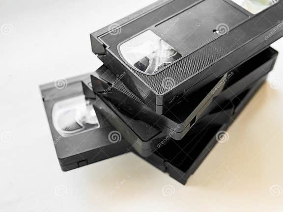 Stack of Vintage Vhs Cassettes on Light Background Stock Photo - Image ...