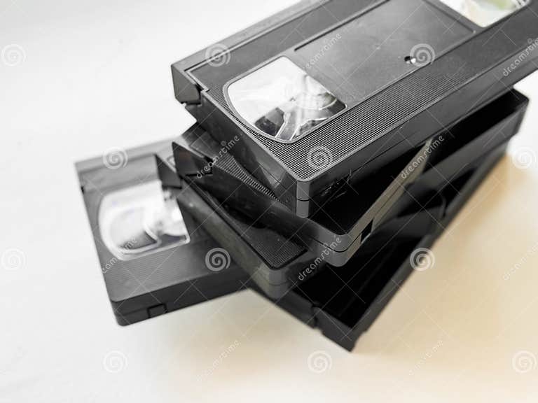 Stack of Vintage Vhs Cassettes on Light Background Stock Photo - Image ...