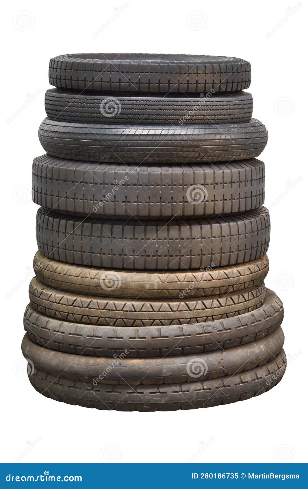 Stack of Vintage Worn Car Tires Stock Image - Image of isolated, stack ...