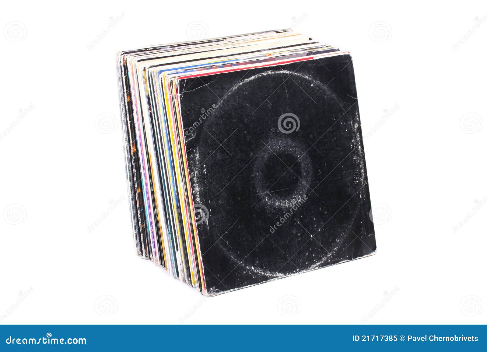 Stack of vinyl records stock image. Image of collection - 21717385
