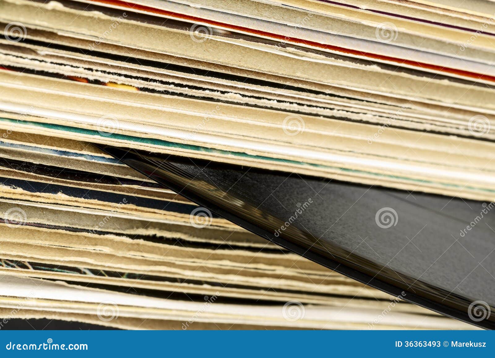 Stack of Vinyl Records in Covers Stock Image - Image of record ...