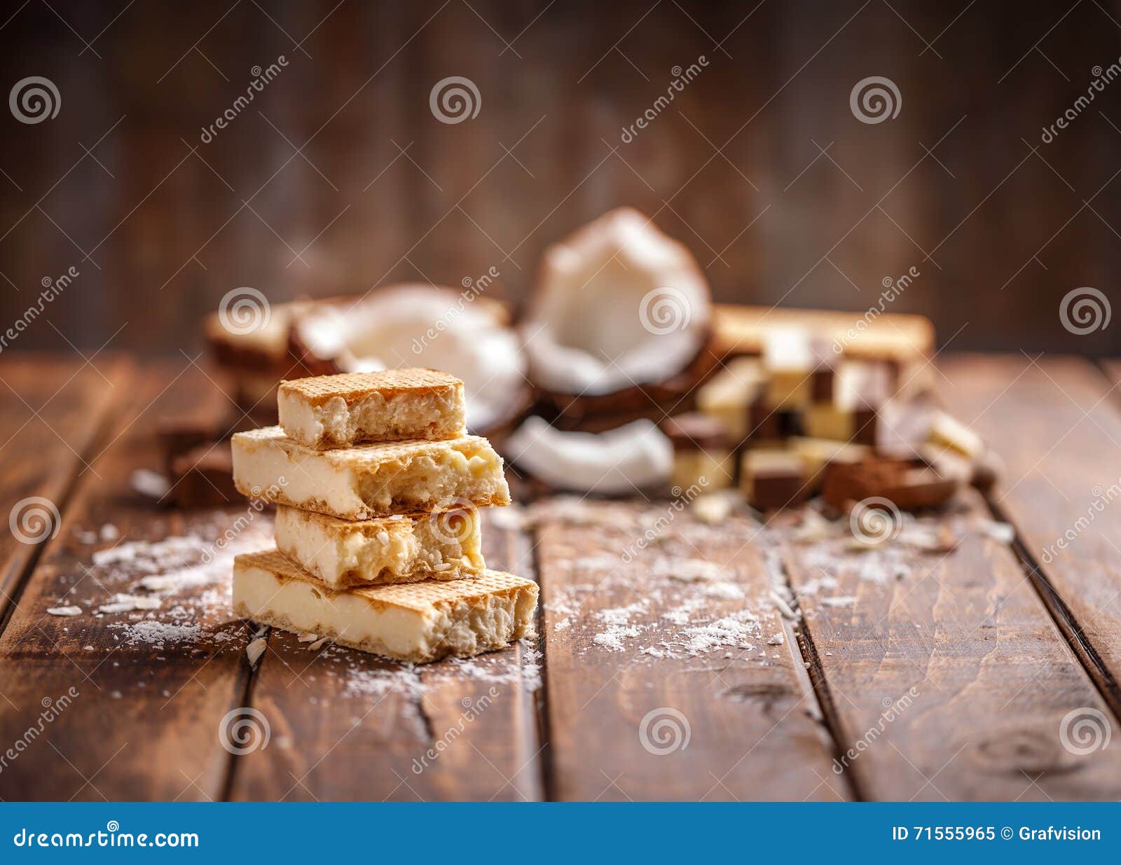Stack of wafer bars stock image. Image of crisp, space - 71555965