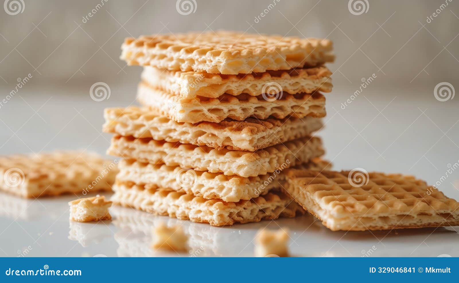 Stack of Wafer Biscuits on a White Surface in Natural Light Stock Image ...