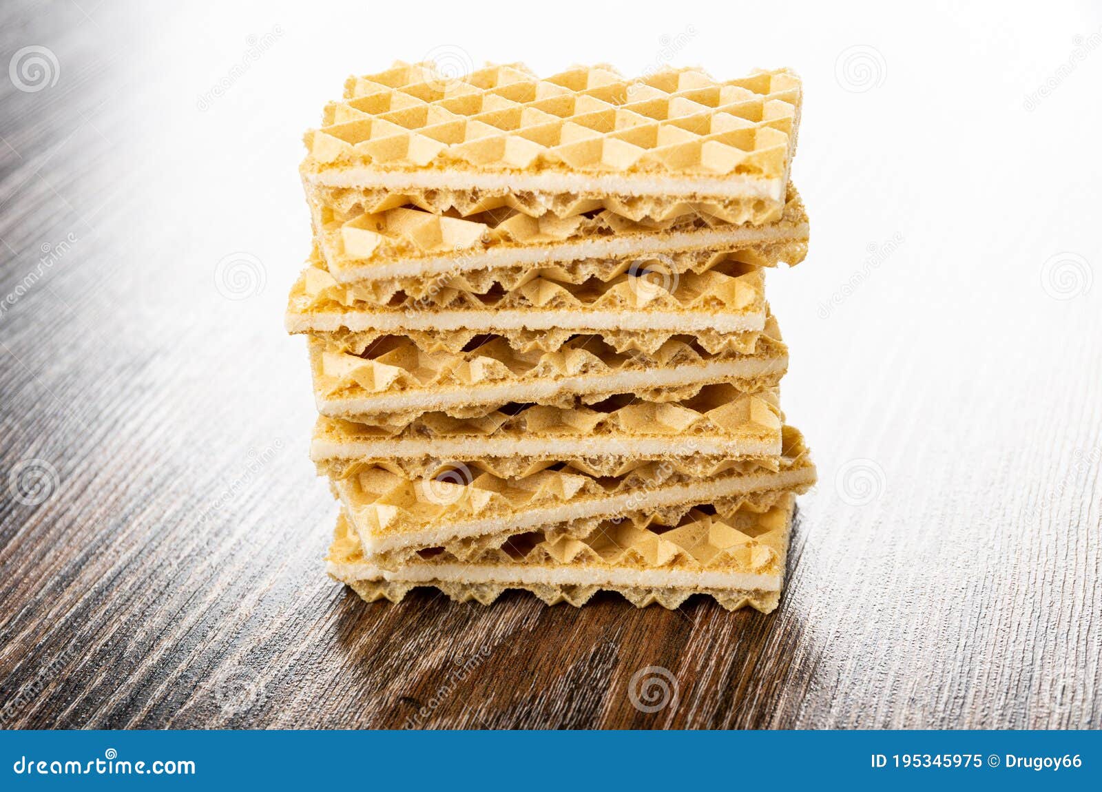 Stack of Wafers on Wooden Table Stock Image - Image of color, wafer ...