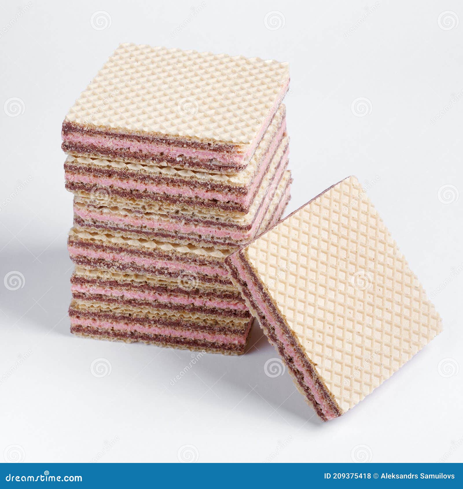 Stack of wafers stock photo. Image of filled, filling - 209375418