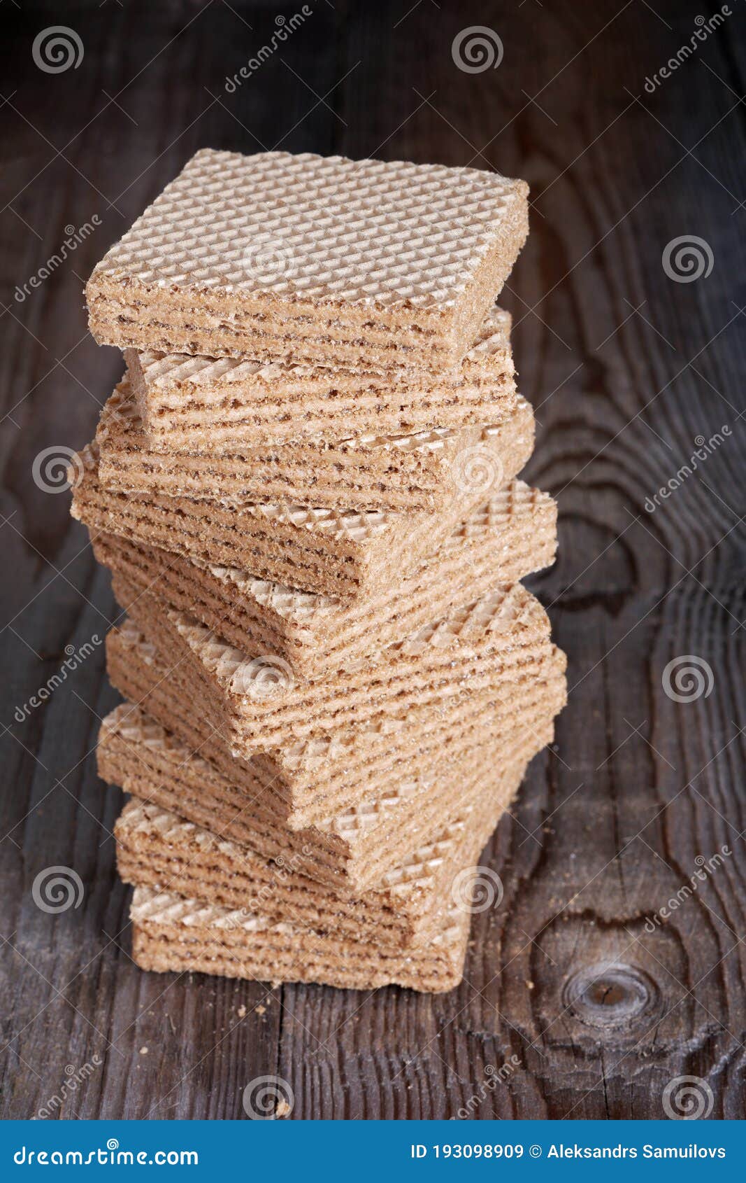 Stack of wafers stock image. Image of wafers, brown - 193098909