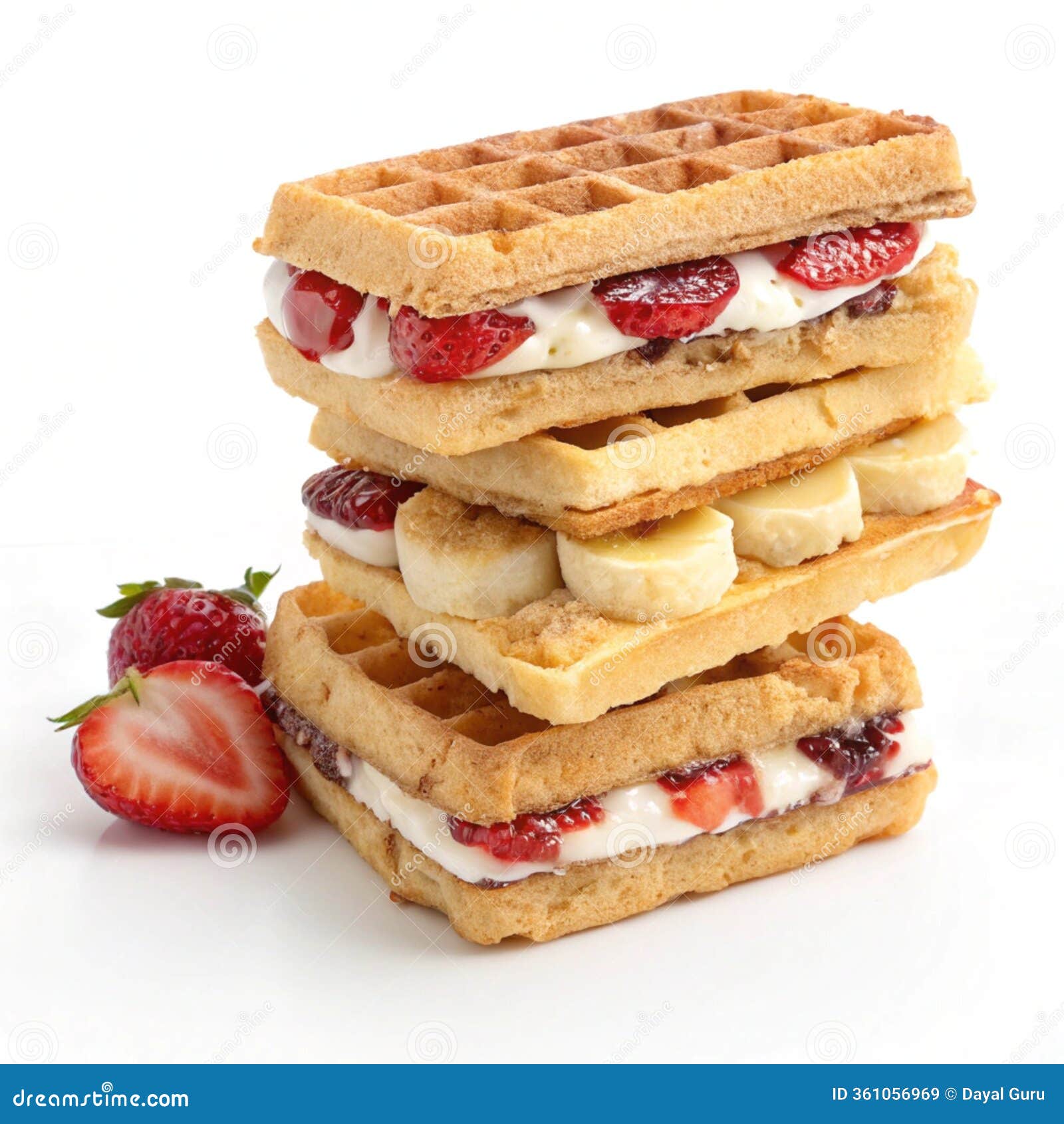 Stack of Waffle Sandwiches Isolated on Transparent Background Stock ...