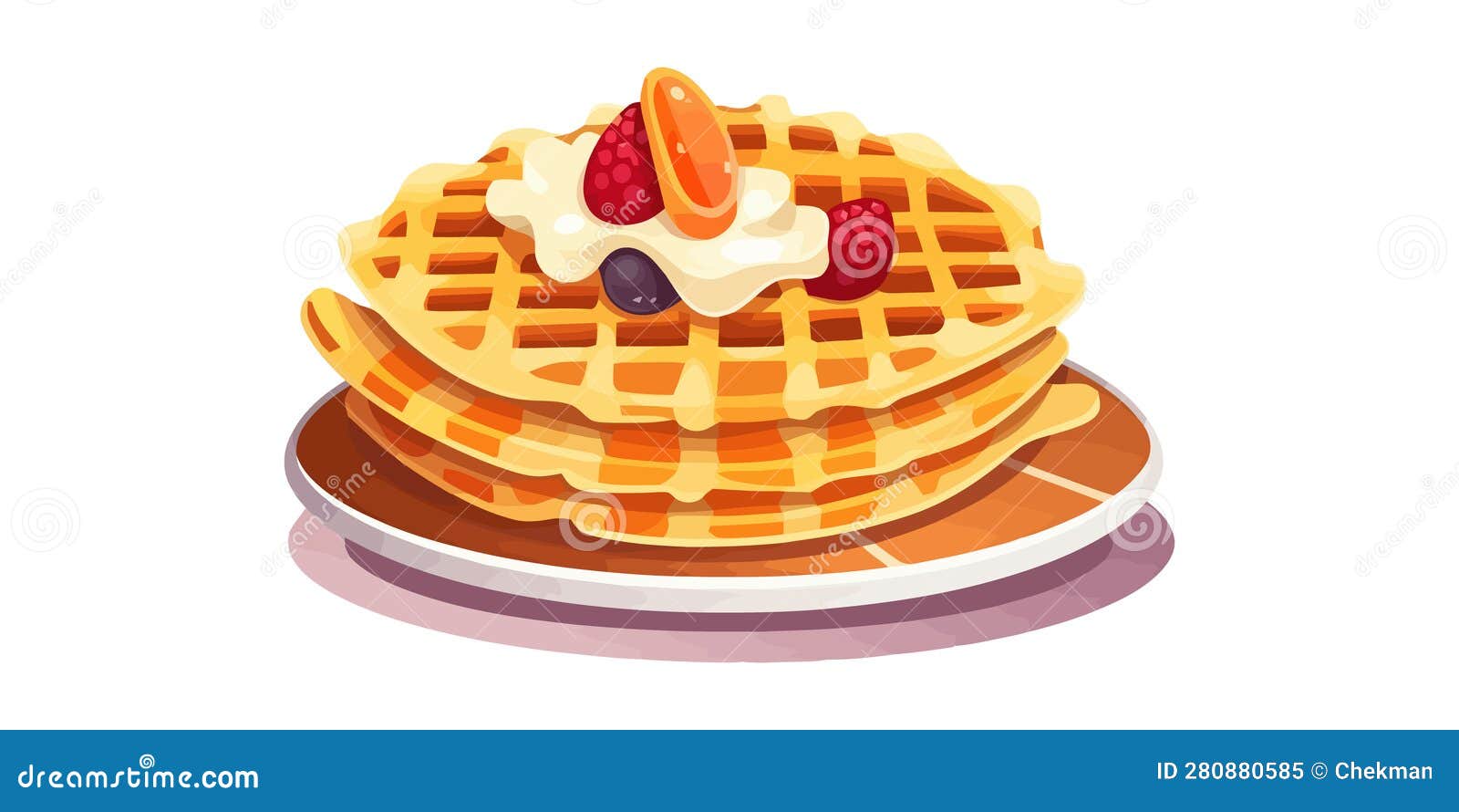Two Waffles With Different Fillings Cartoon Vector | CartoonDealer.com ...