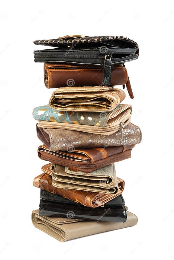 Stack of Wallets #2 | Isolated Stock Image - Image of personal, fashion ...