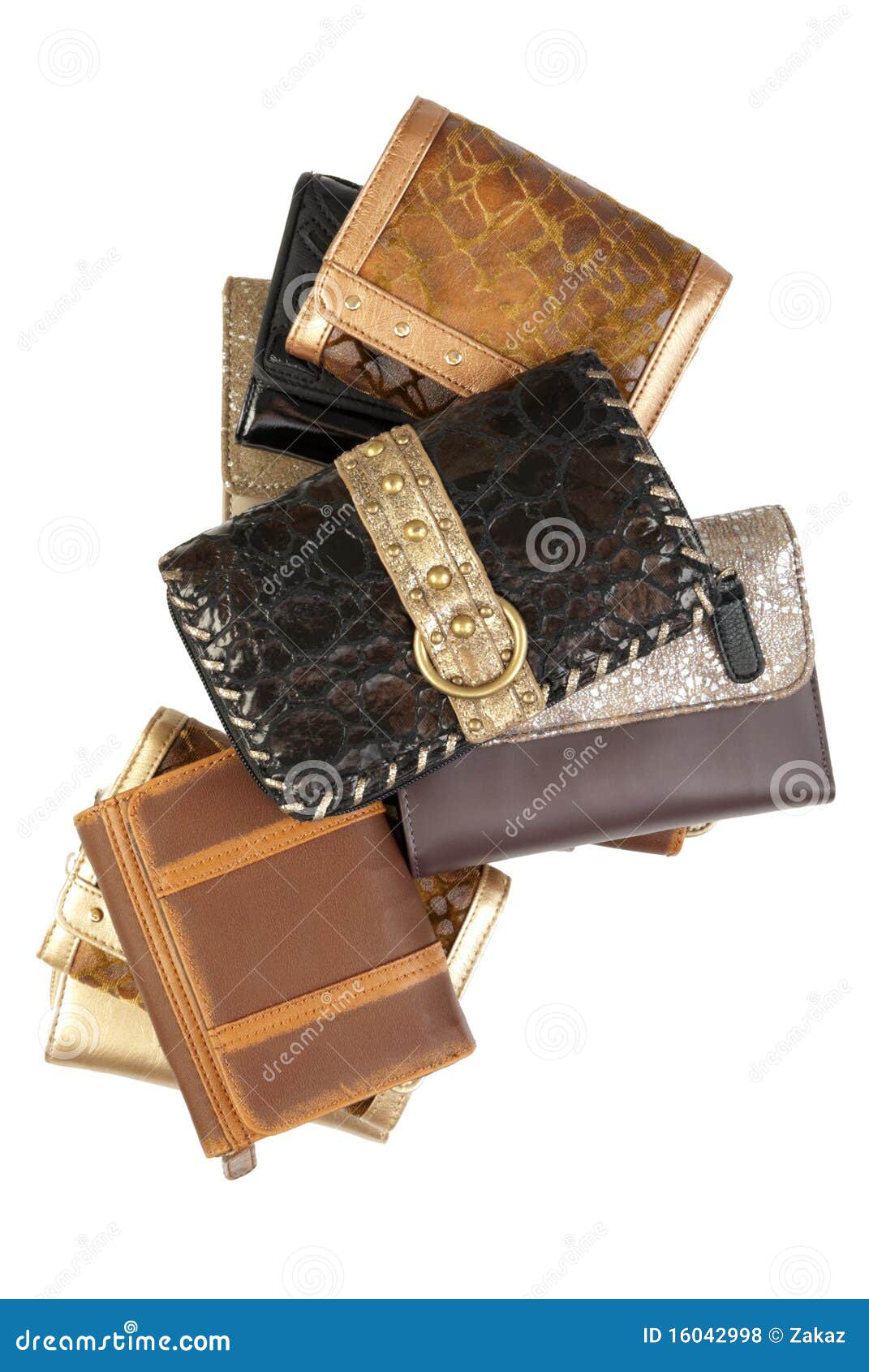 Stack of Wallets | Isolated Stock Photo - Image of pile, accessory ...