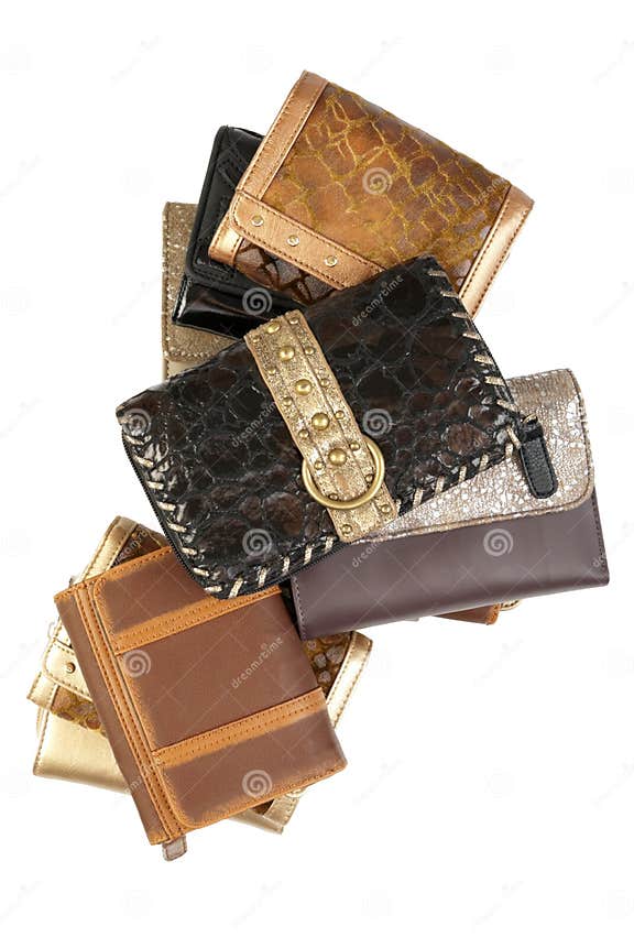 Stack of Wallets | Isolated Stock Photo - Image of pile, accessory ...