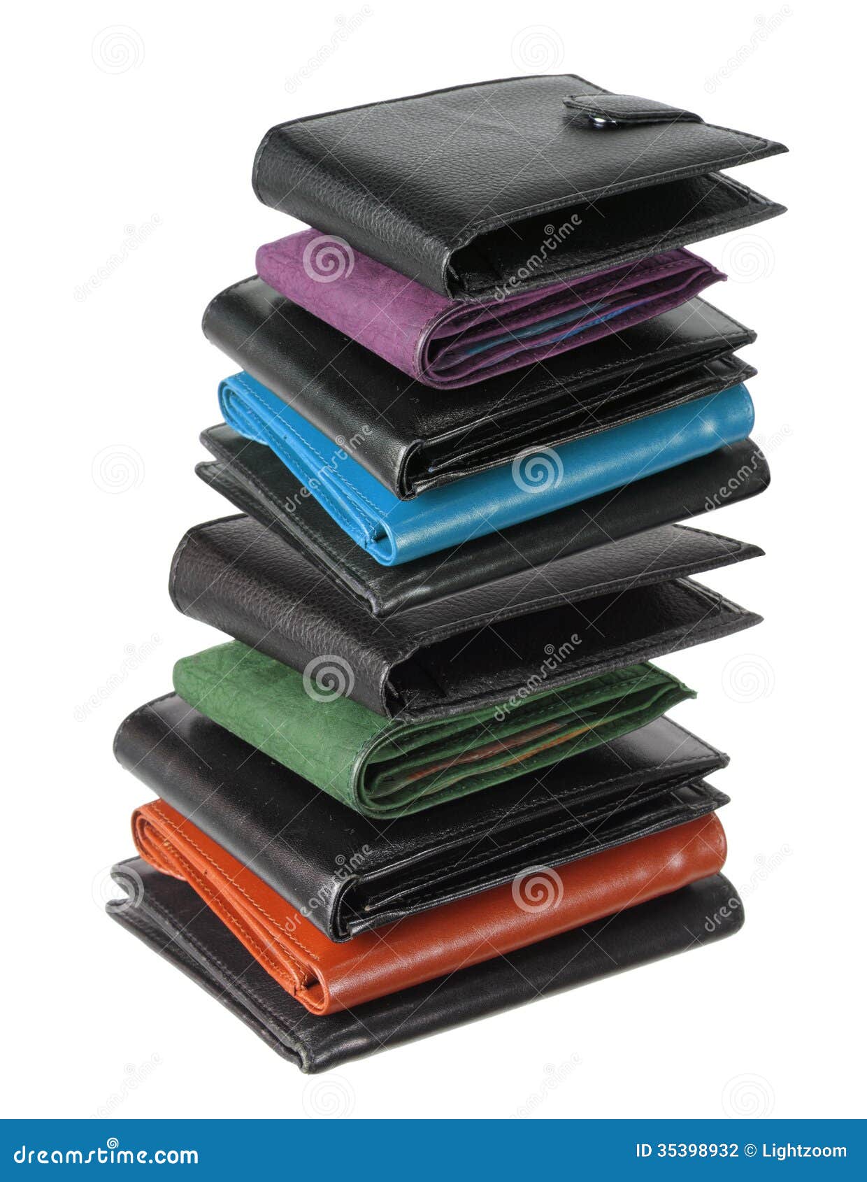 Stack of Wallets stock photo. Image of still, shot, isolated - 35398932