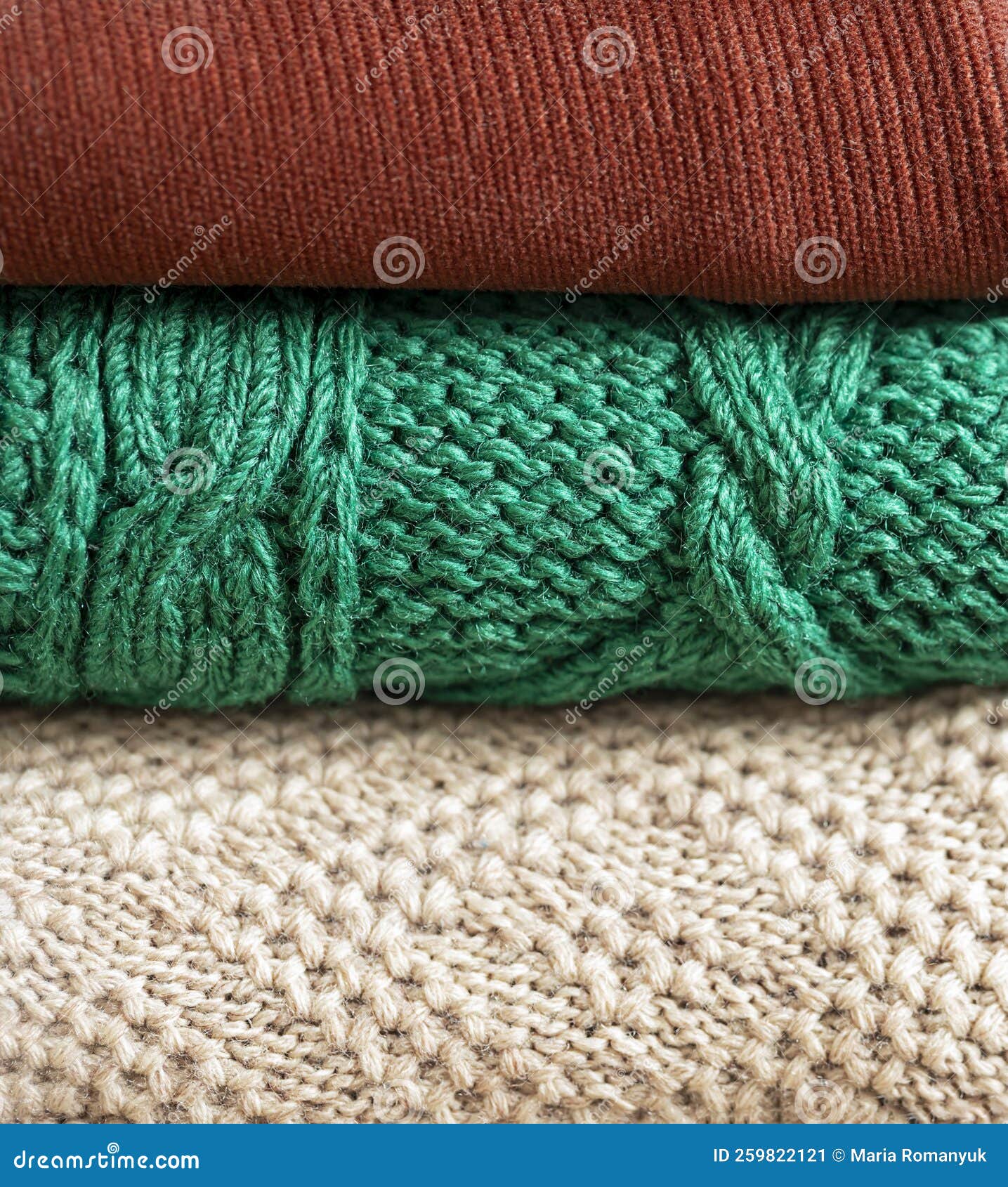 Stack of Warm Wool Clothes. Textile Texture Macro Stock Image - Image ...