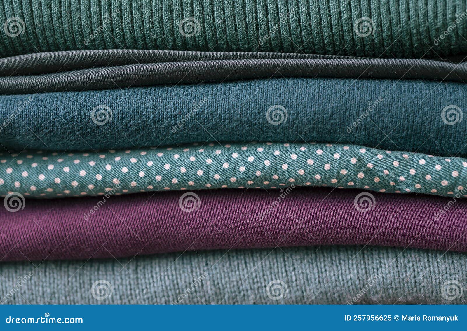 Stack of Warm Wool and Cotton Clothes. Textile Texture Macro Stock ...