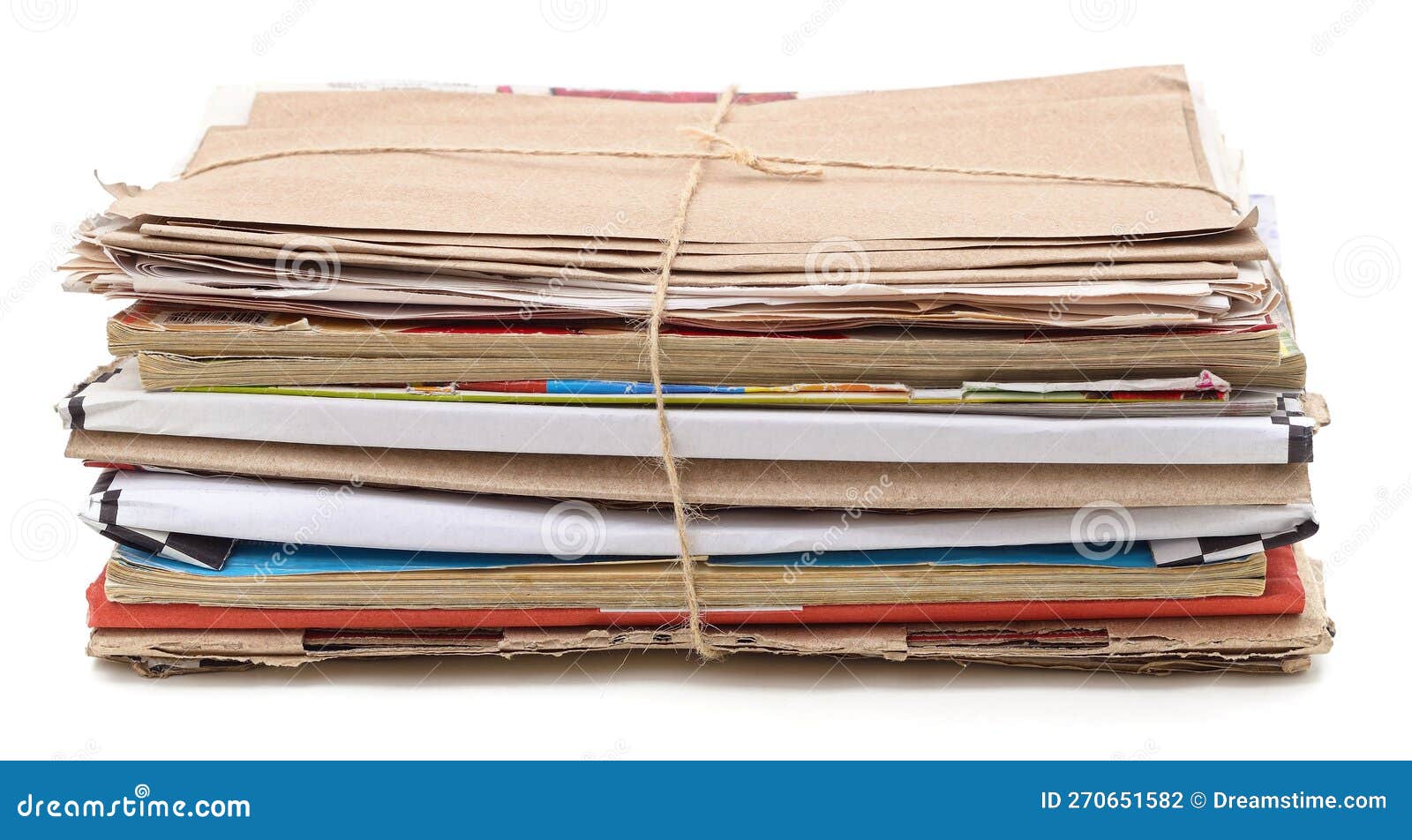 Stack of waste paper stock photo. Image of business - 270651582