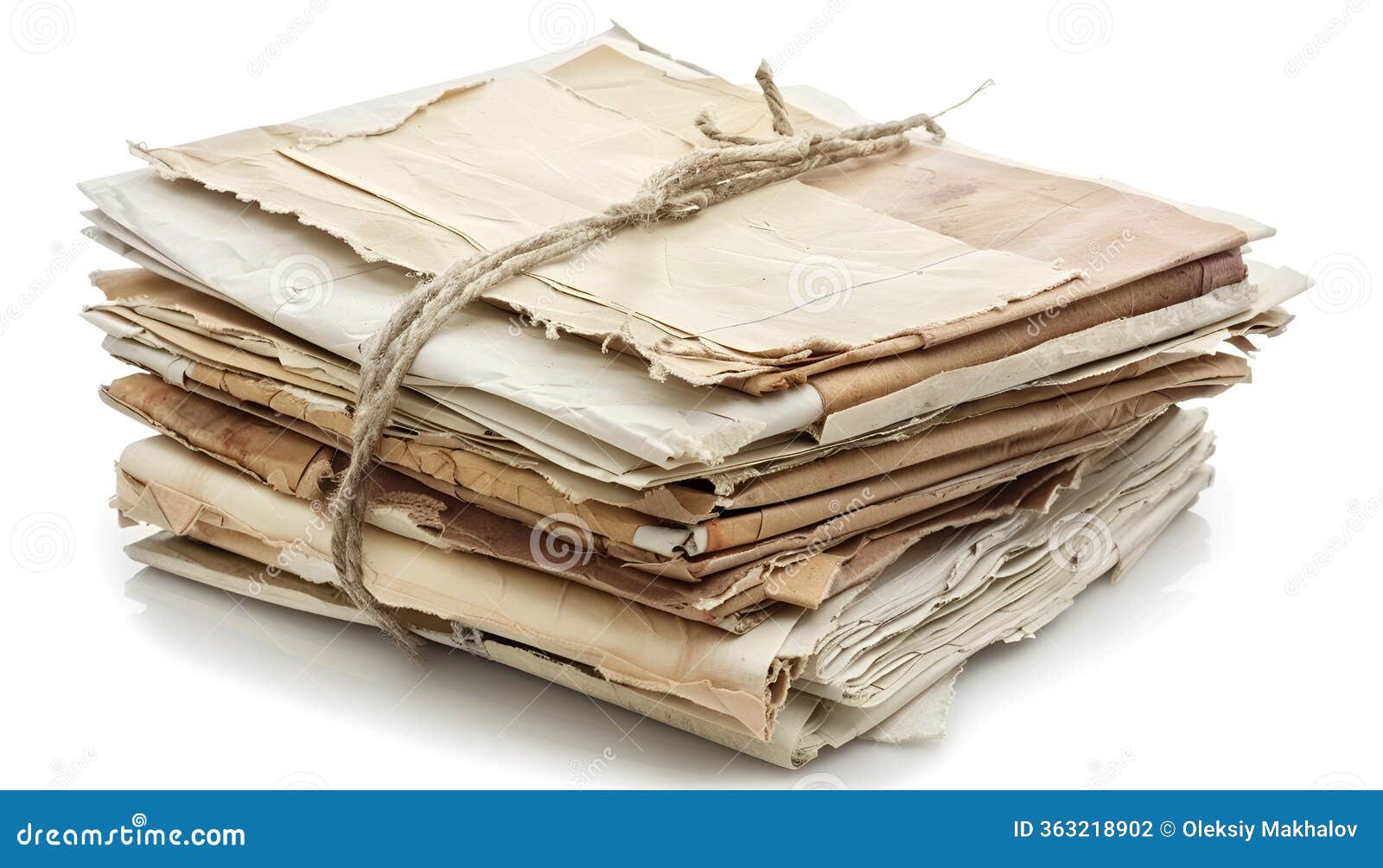 Stack of Waste Paper Isolated on White Stock Photo - Image of article ...