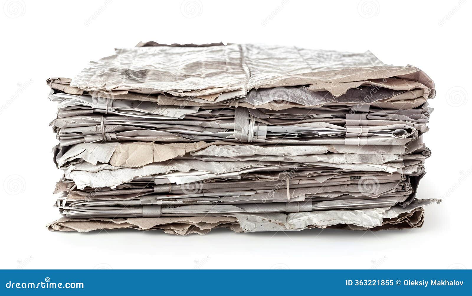 Stack of Waste Paper Isolated on White Stock Image - Image of business ...