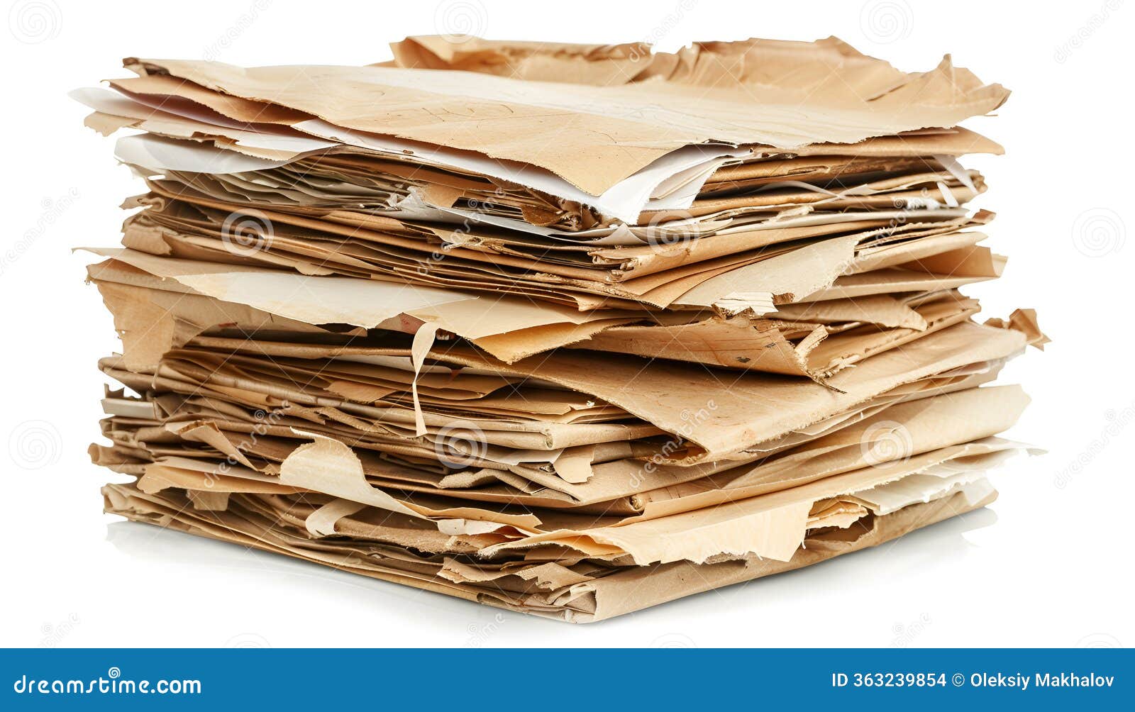 Stack of Waste Paper Isolated on White Stock Photo - Image of article ...