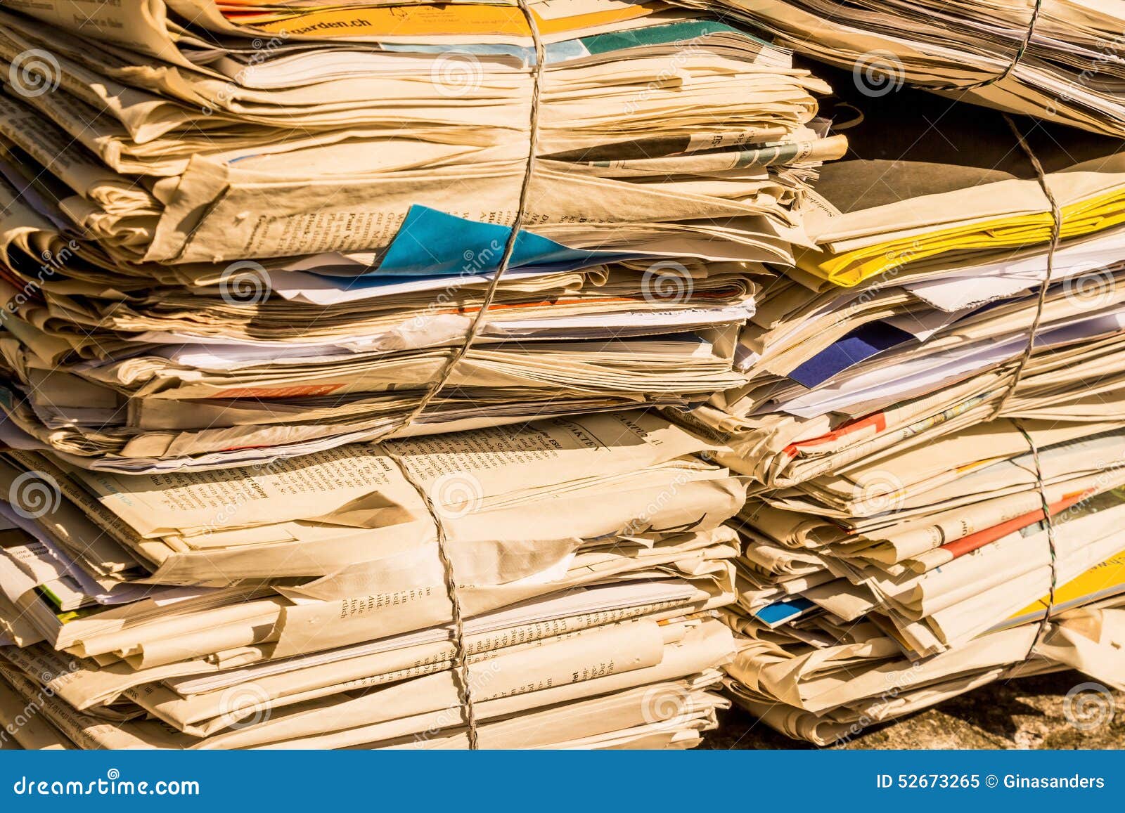 Stack of Waste Paper. Old Newspapers Stock Image - Image of journalism ...