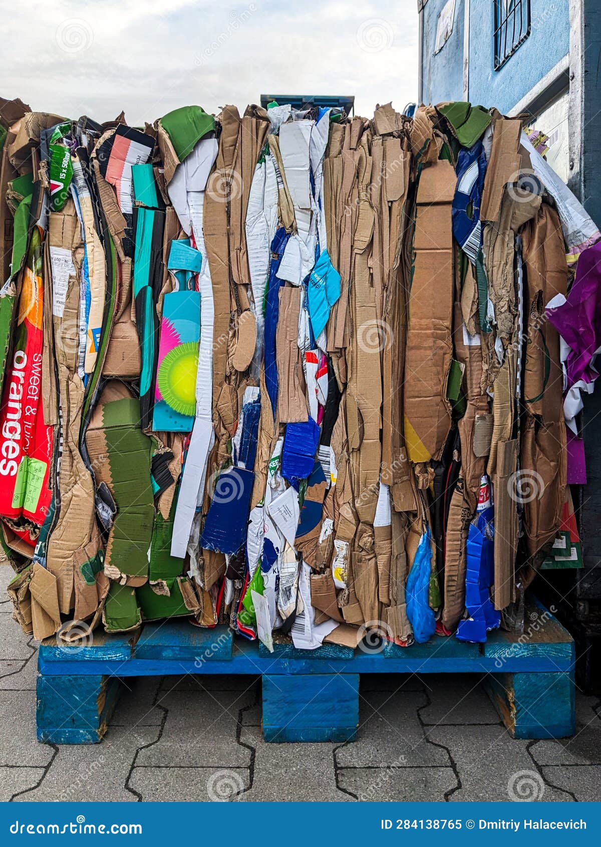 A Stack of Waste Paper from Pressed Cardboard Boxes. Waste Sorting and ...