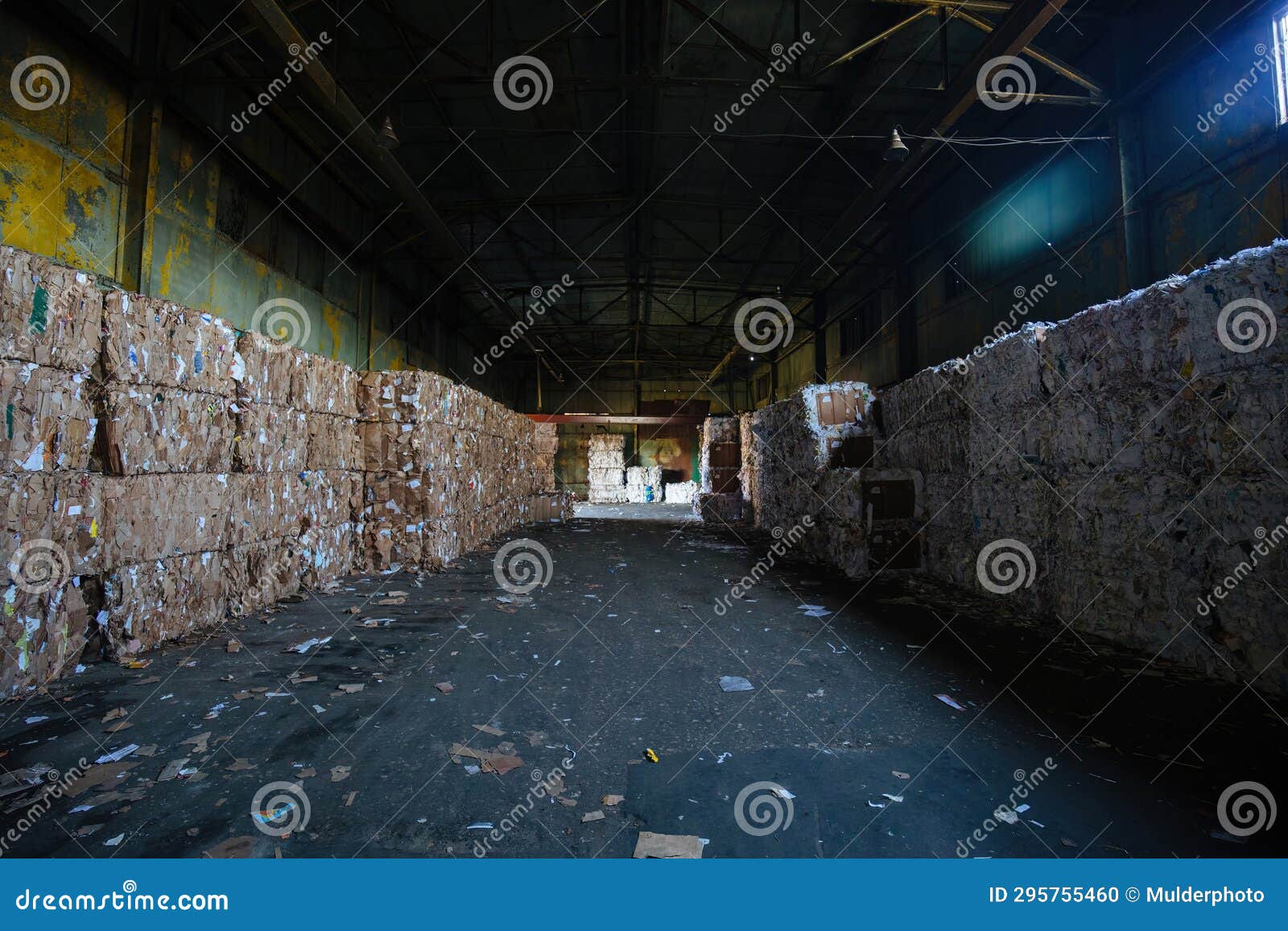 Stack of Waste Paper at the Recycling Factory Stock Photo - Image of ...