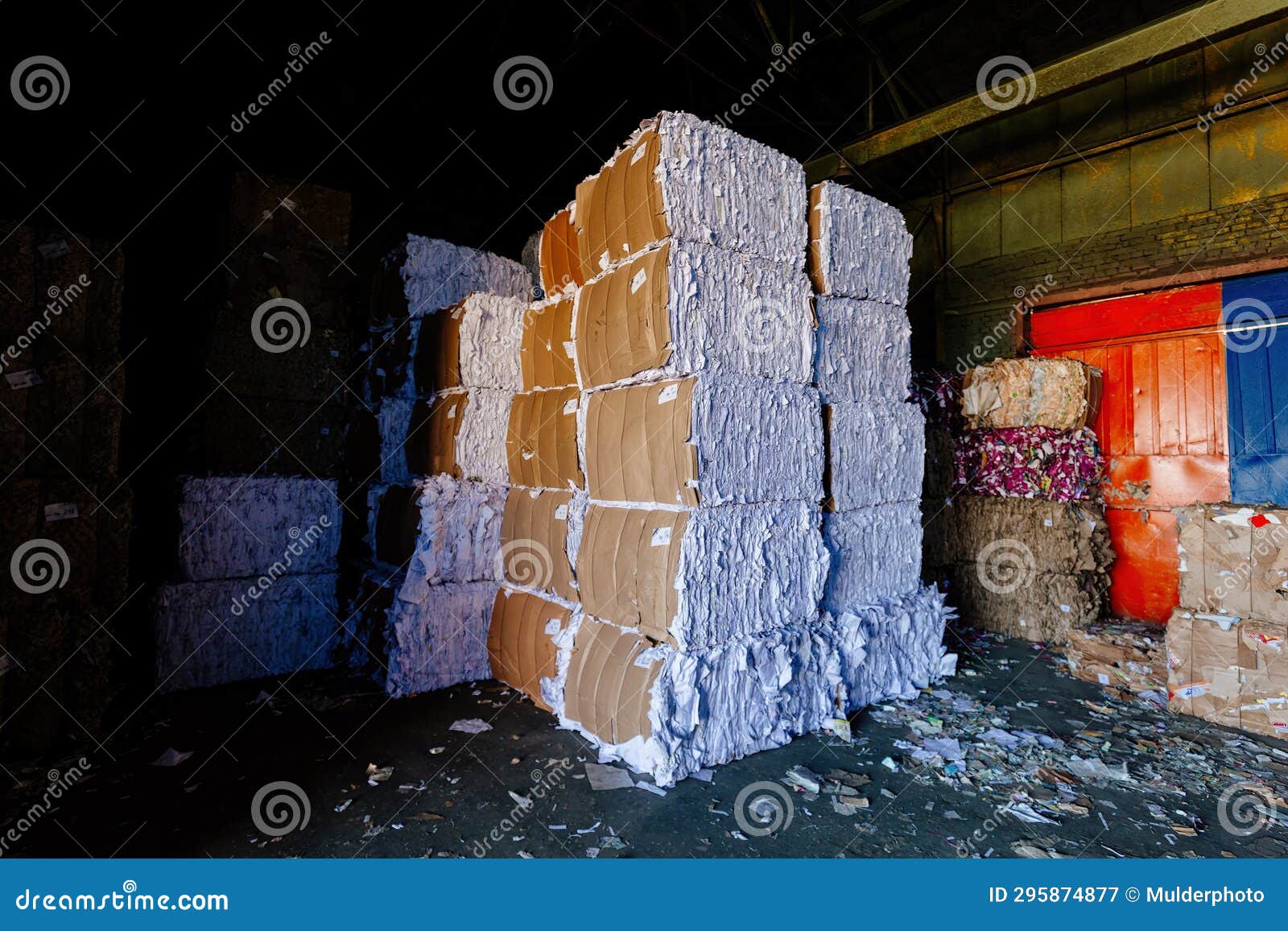 Stack of Waste Paper at the Recycling Factory Stock Image - Image of ...