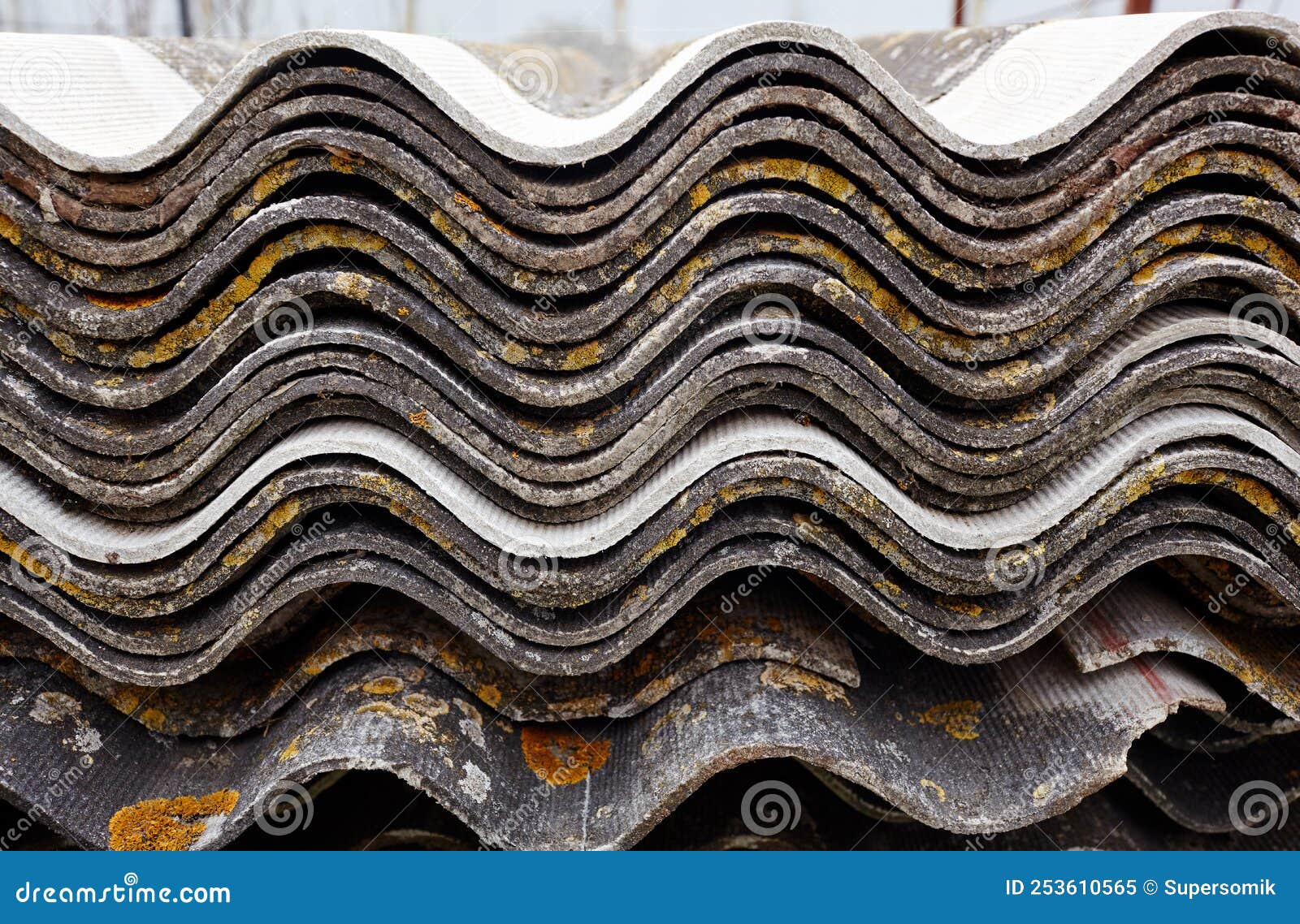 A Stack of Wave Slate. Gray Wavy Slate Stock Image - Image of exterior ...