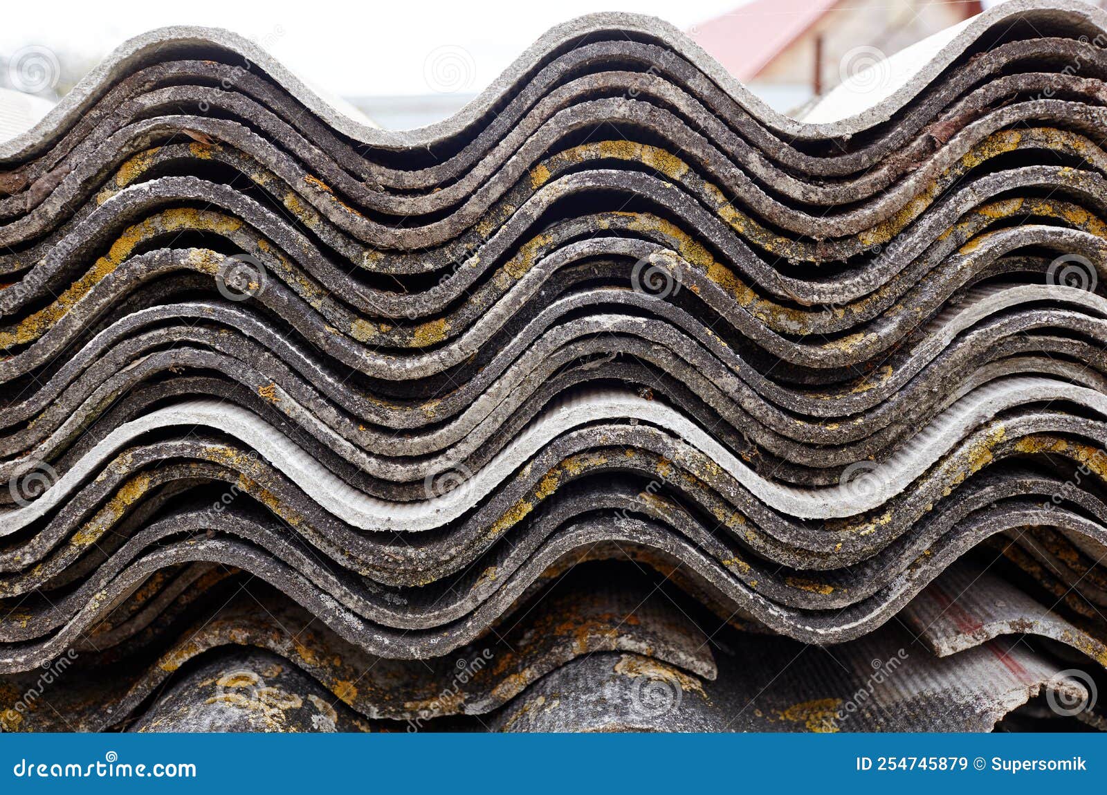 A Stack of Wave Slate. Gray Wavy Slate Stock Image - Image of grooved ...