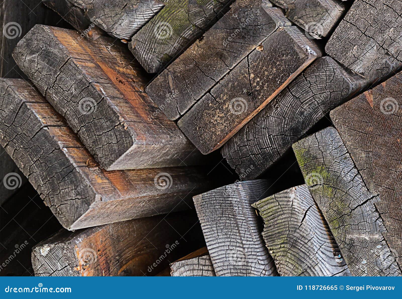 Stack of Weathered Old Boards Material Wooden Base Design Theme ...