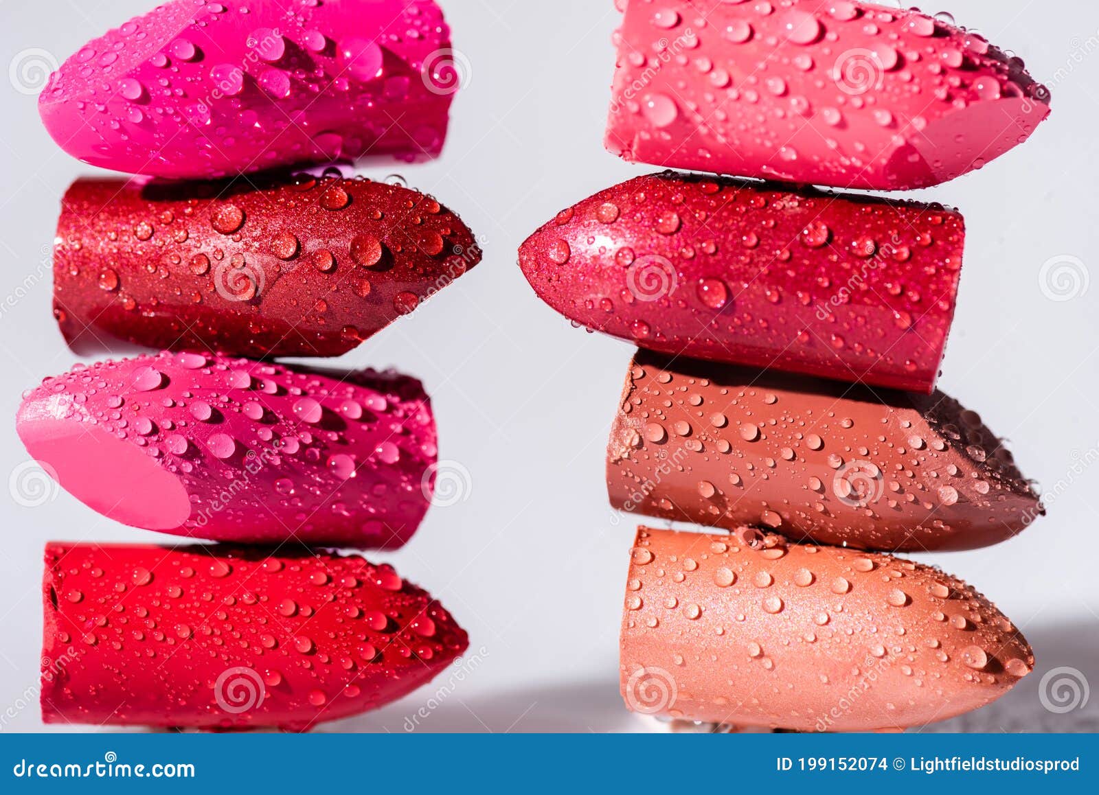 Stack of Wet Colorful Lipsticks on Stock Photo - Image of pink, visage ...