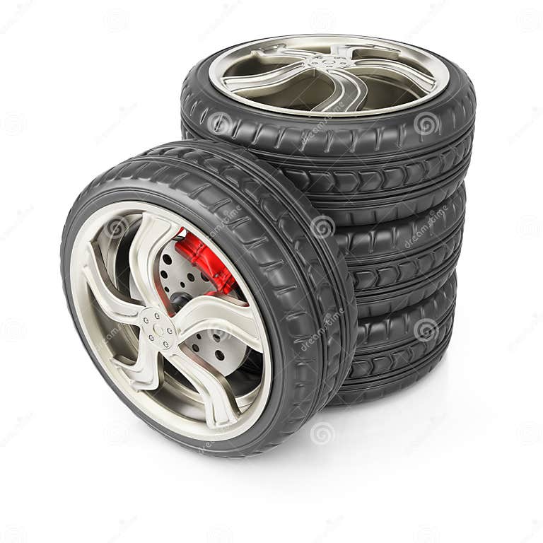 Stack of wheels stock illustration. Illustration of white - 46351303