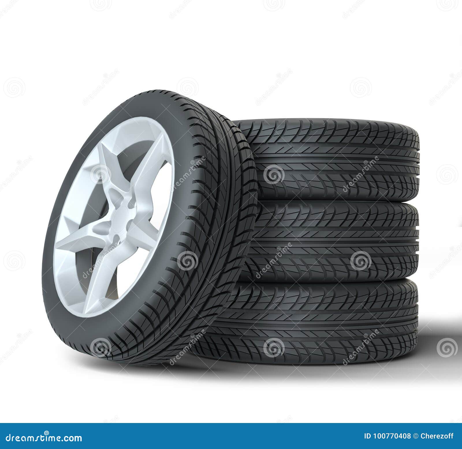 Stack of wheels on white stock illustration. Illustration of background ...