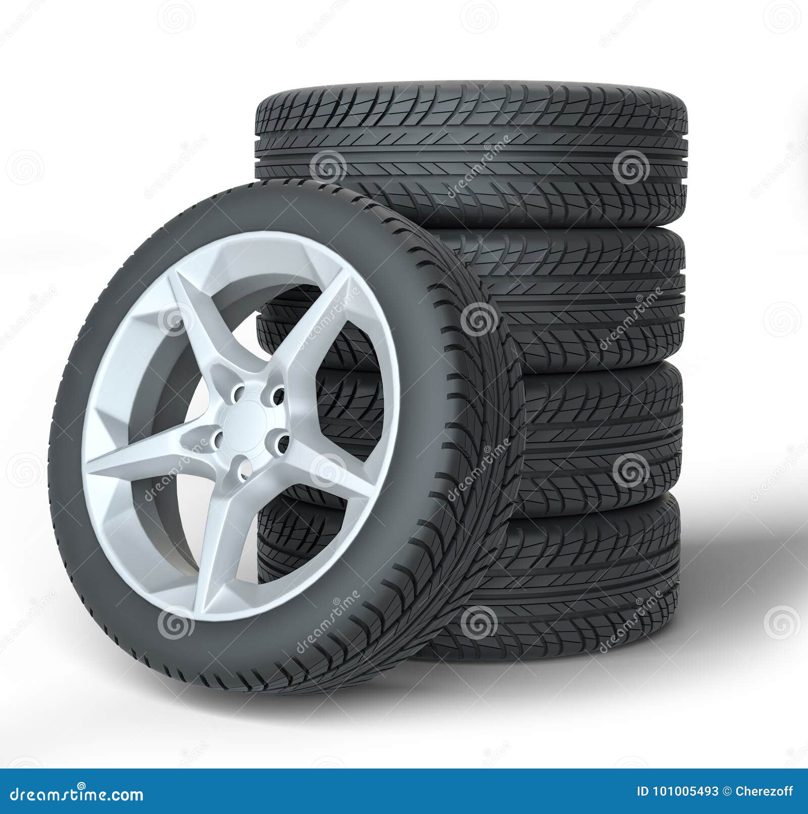 Stack of wheels on white stock illustration. Illustration of detail ...