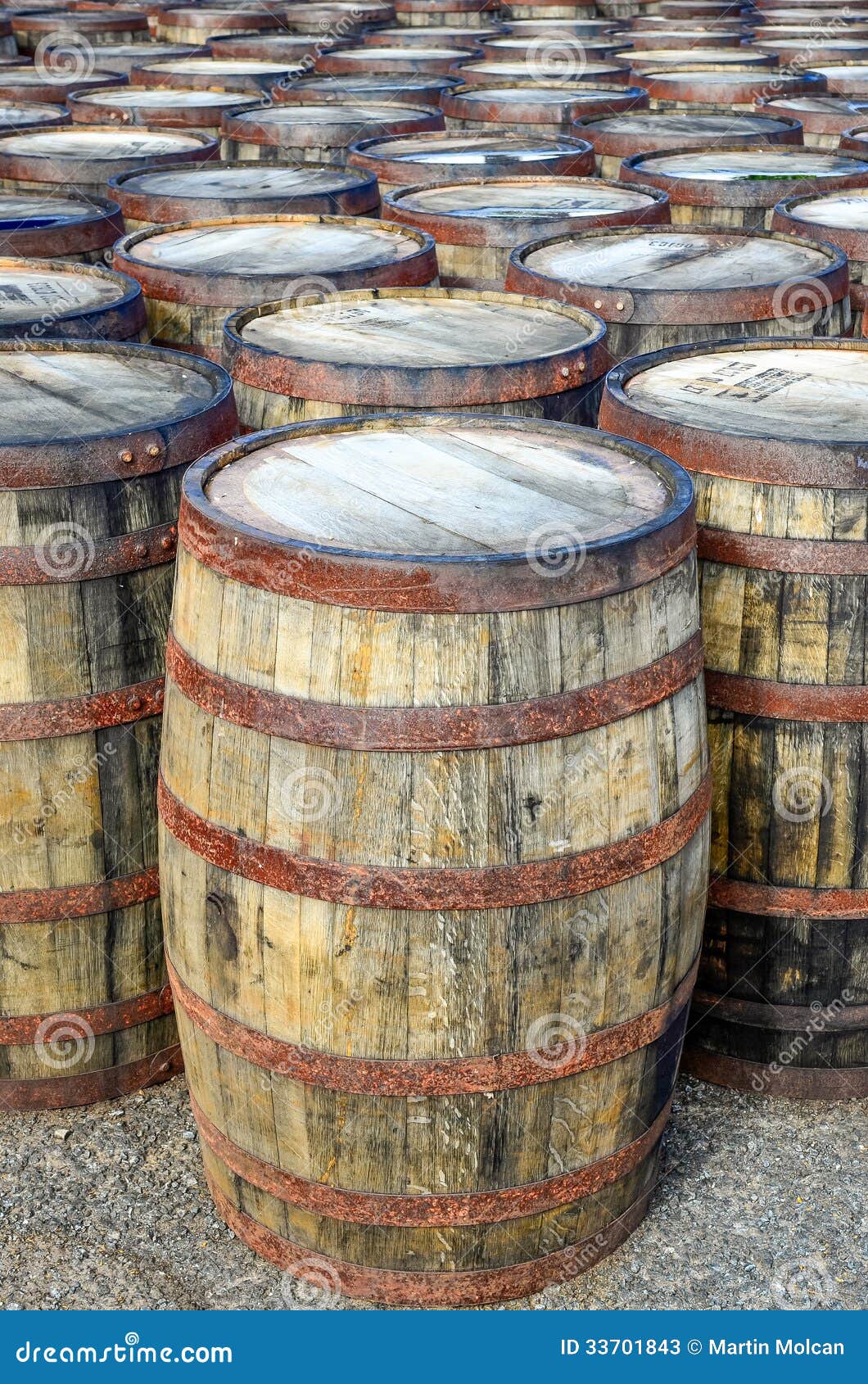 Stack of Whisky Casks and Barrels Stock Image - Image of industry, ripe ...