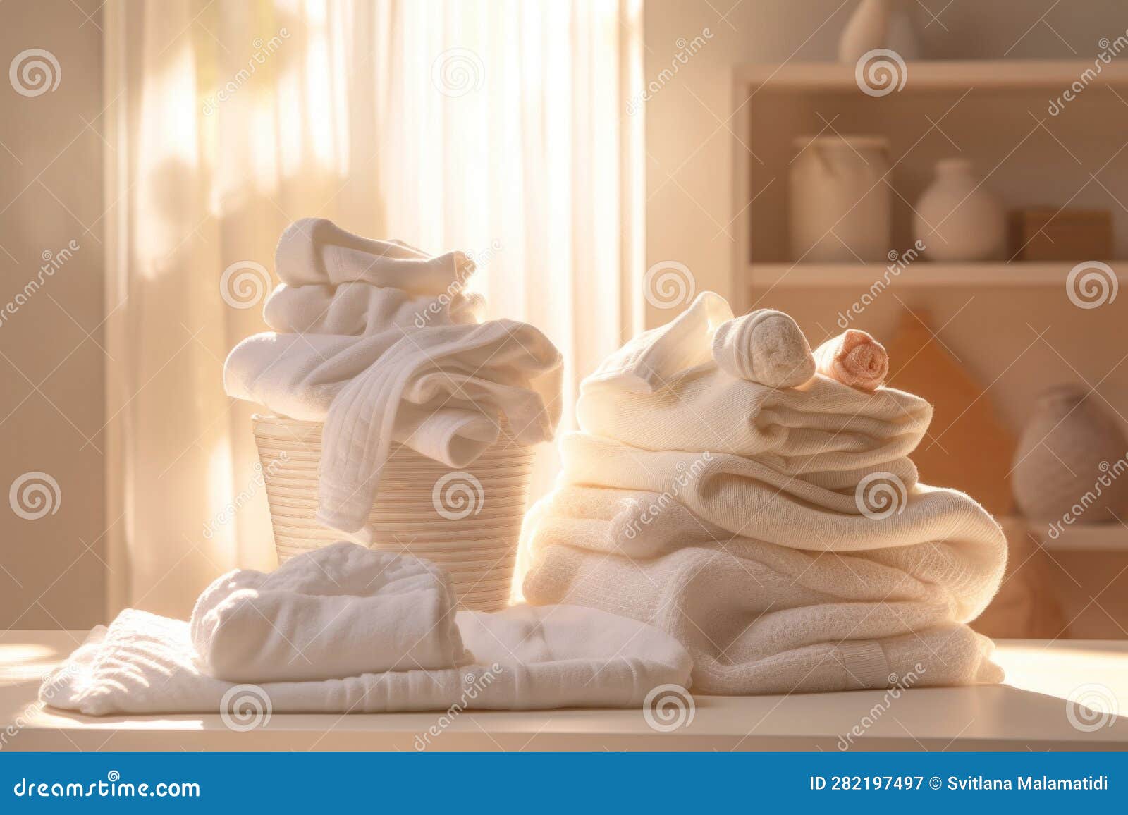 Stack Of Baby Diapers And The Open Diaper In Front. Absorbent Diaper ...