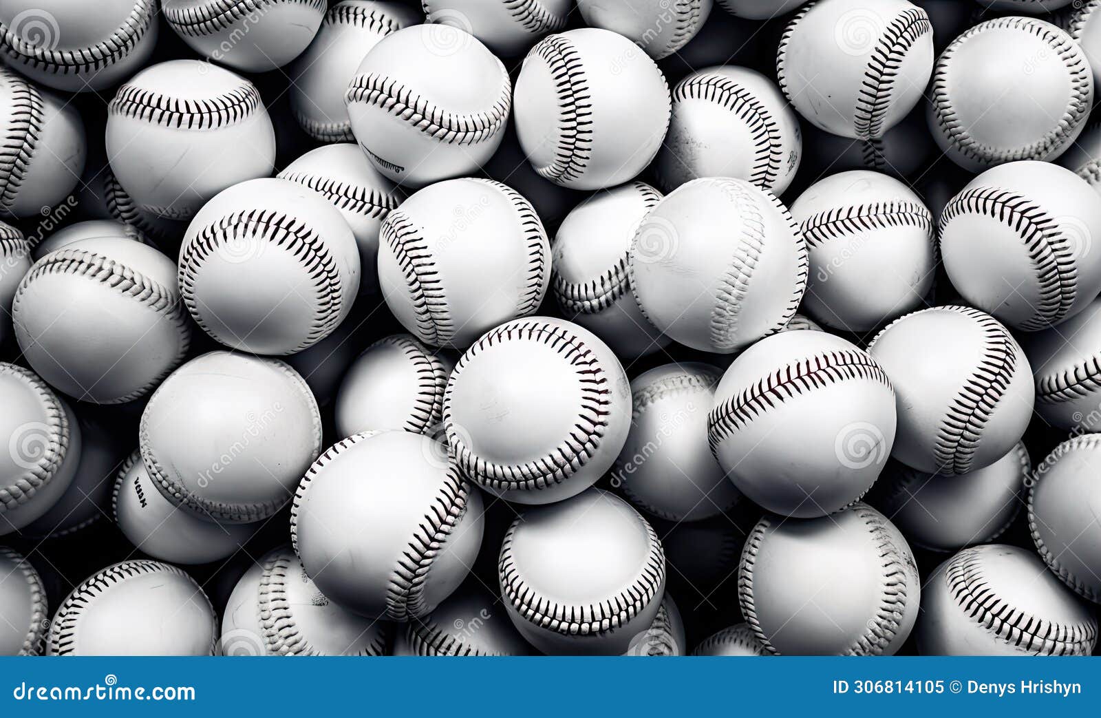 The Stack of White Baseballs Stock Illustration - Illustration of field ...