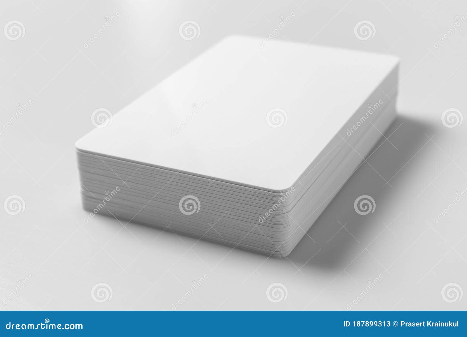 Stack of White Blank Credit Cards Mockup on White Background Stock ...