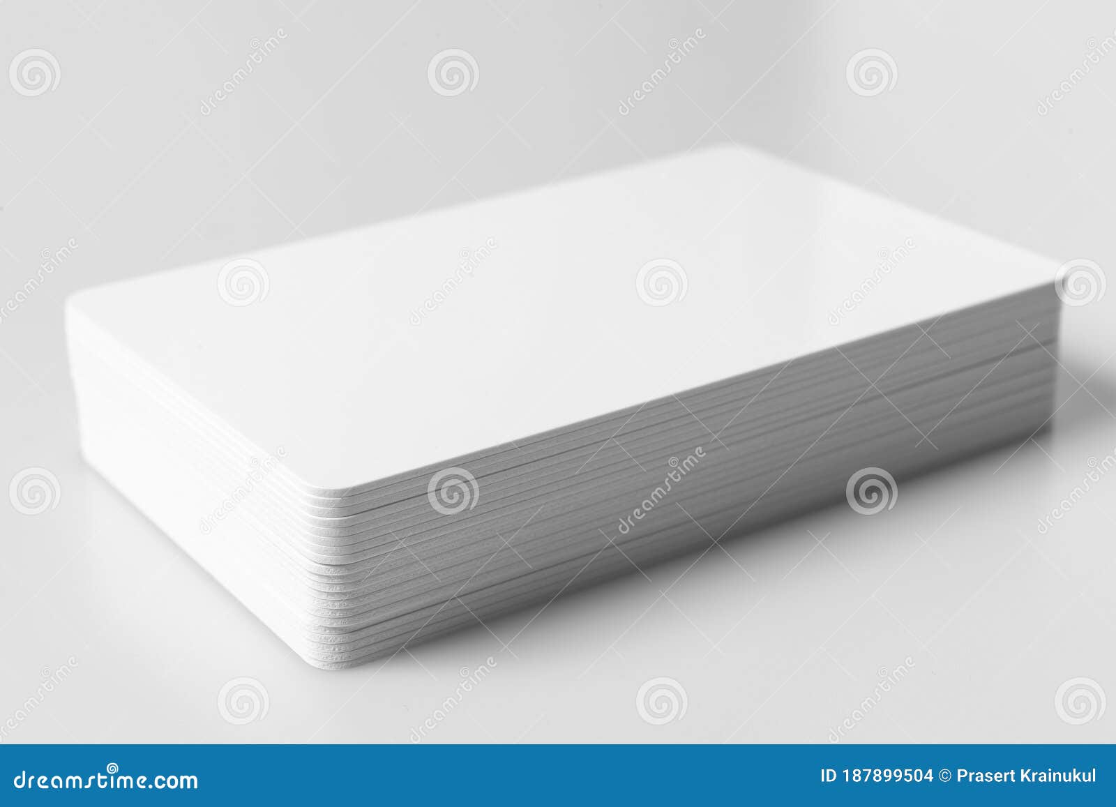 Stack of White Blank Credit Cards Mockup on White Background Stock ...
