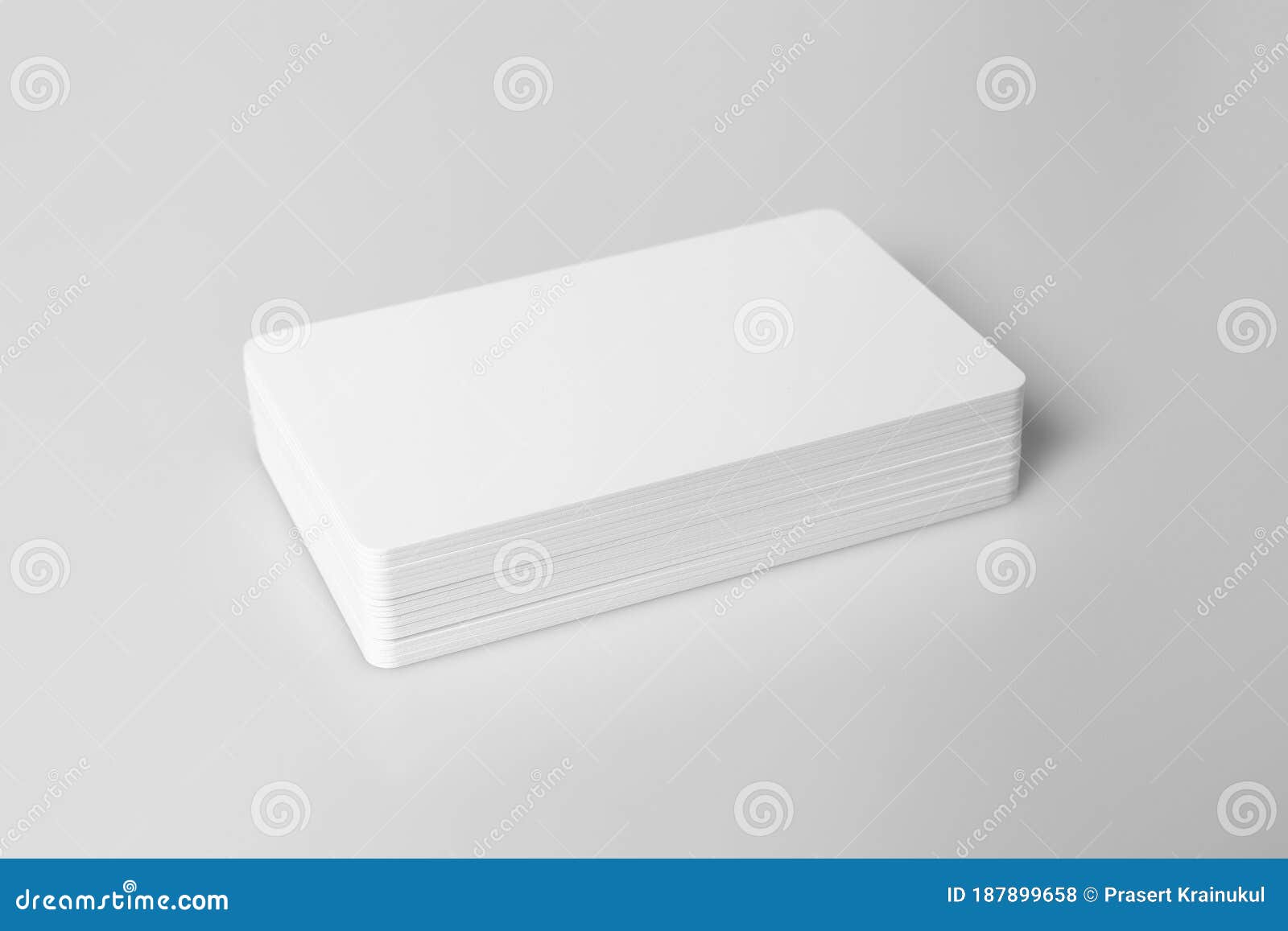 Stack of White Blank Credit Cards Mockup on White Background Stock ...
