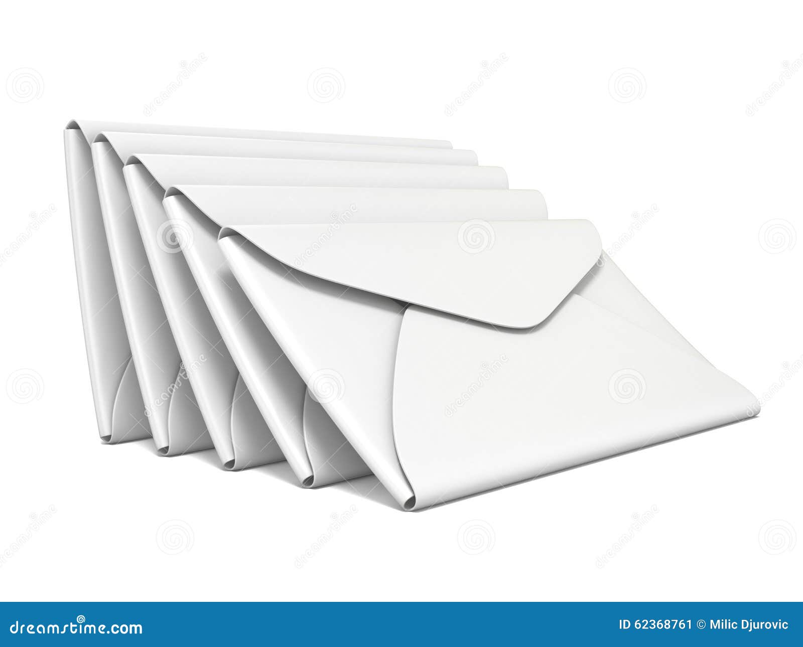 Stack of White, Blank Envelopes. 3D Rendering Stock Illustration ...