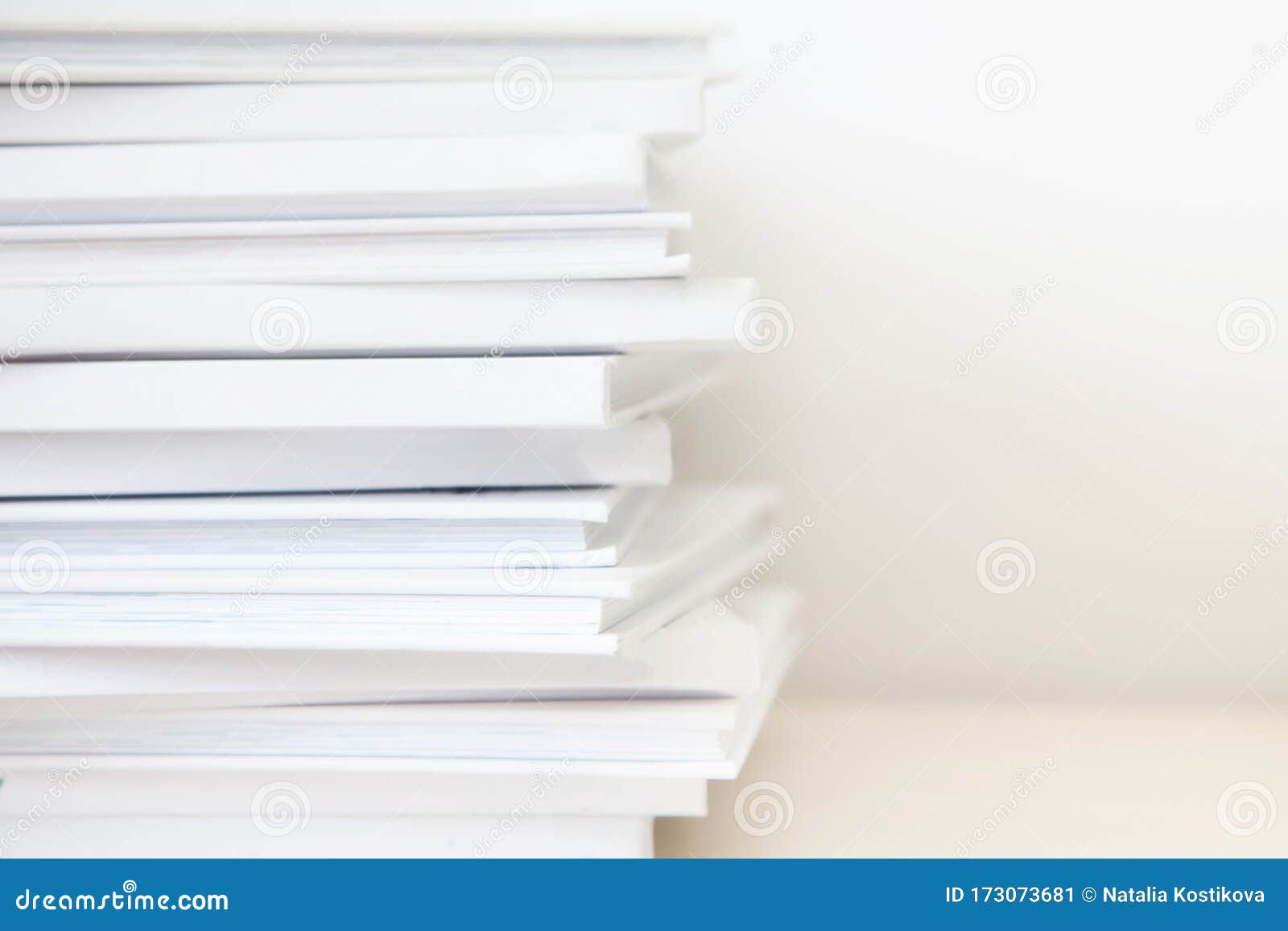 Stack of White Books on White Background Stock Image - Image of ...