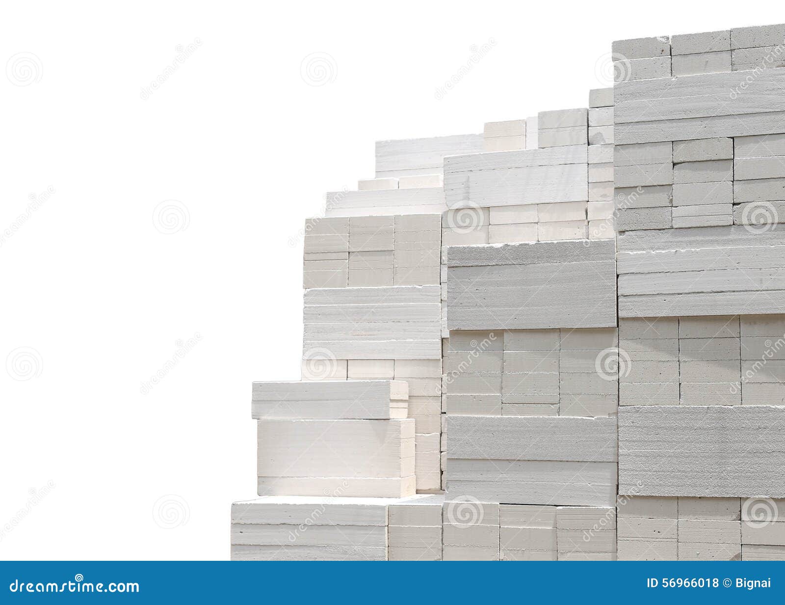Stack of White Bricks for Construction Building Isolated Stock Photo ...