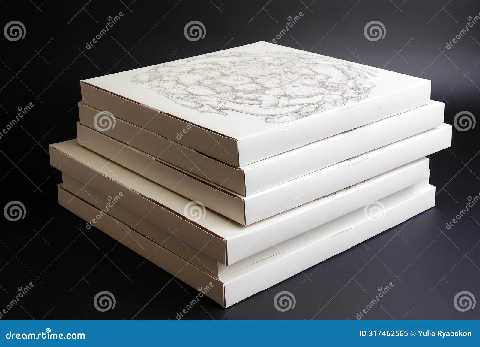 Stack of White Canvas Panels on Dark Background Stock Illustration ...