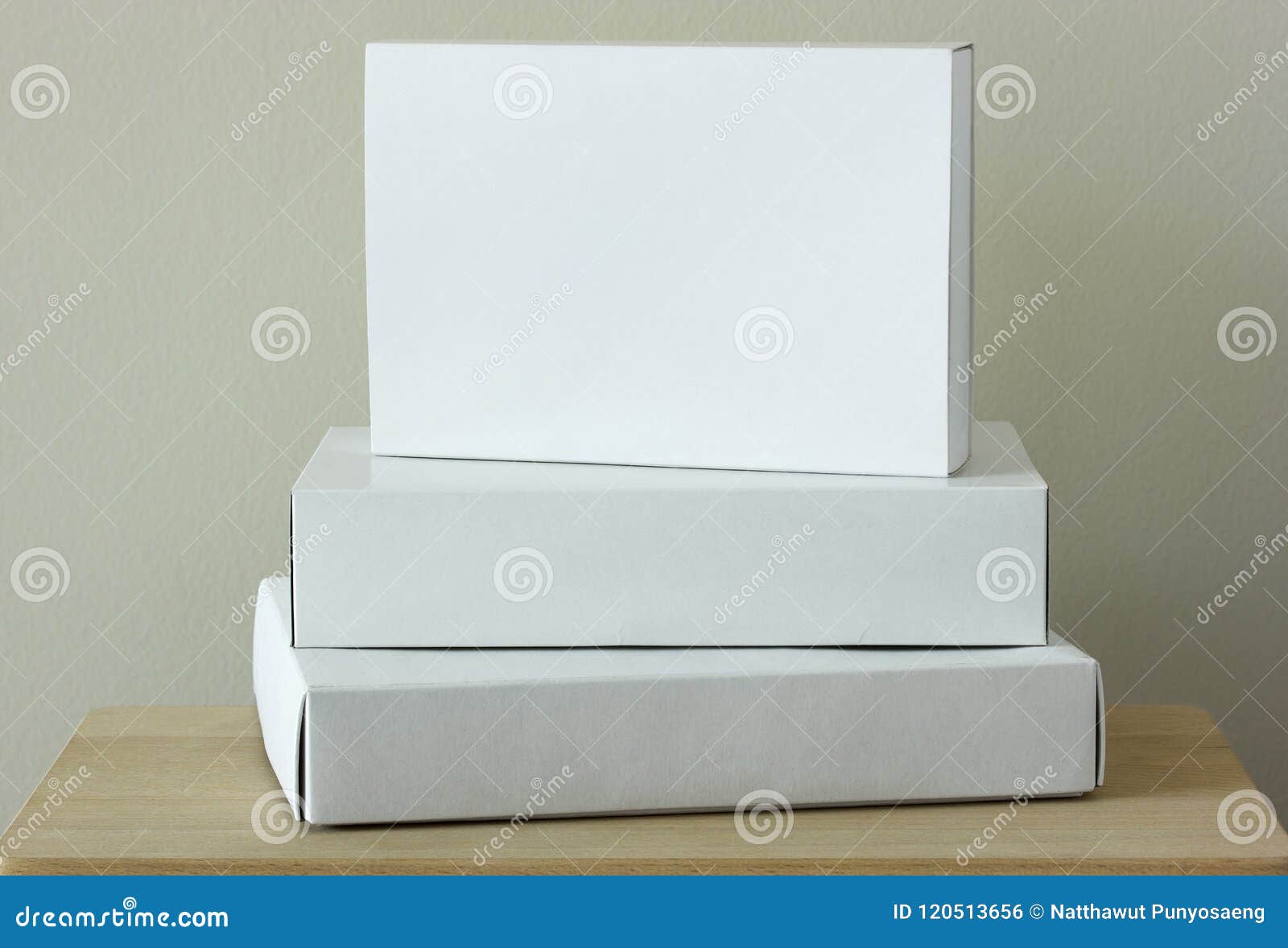 Stack of White Cardboard Package Box Mockup Stock Photo - Image of ...