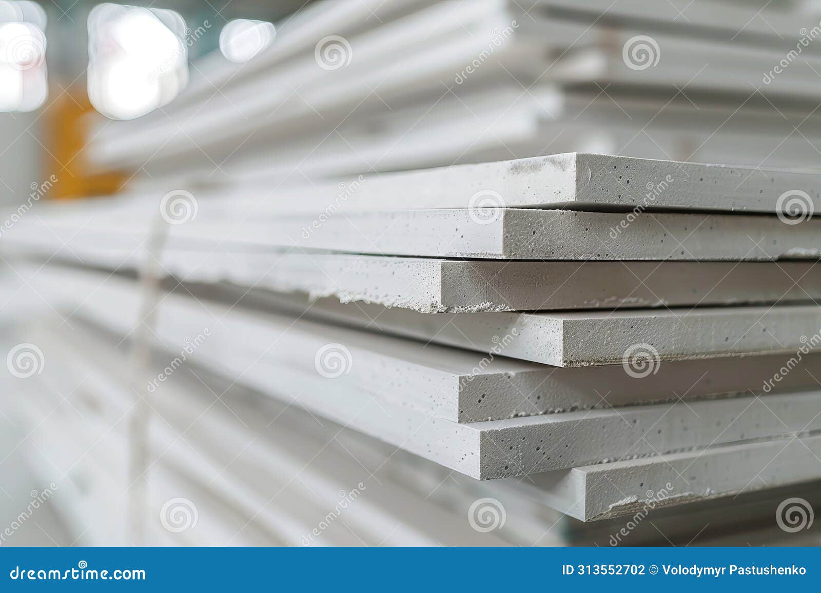 A Stack of White Cement Boards in a Factory Stock Photo - Image of text ...