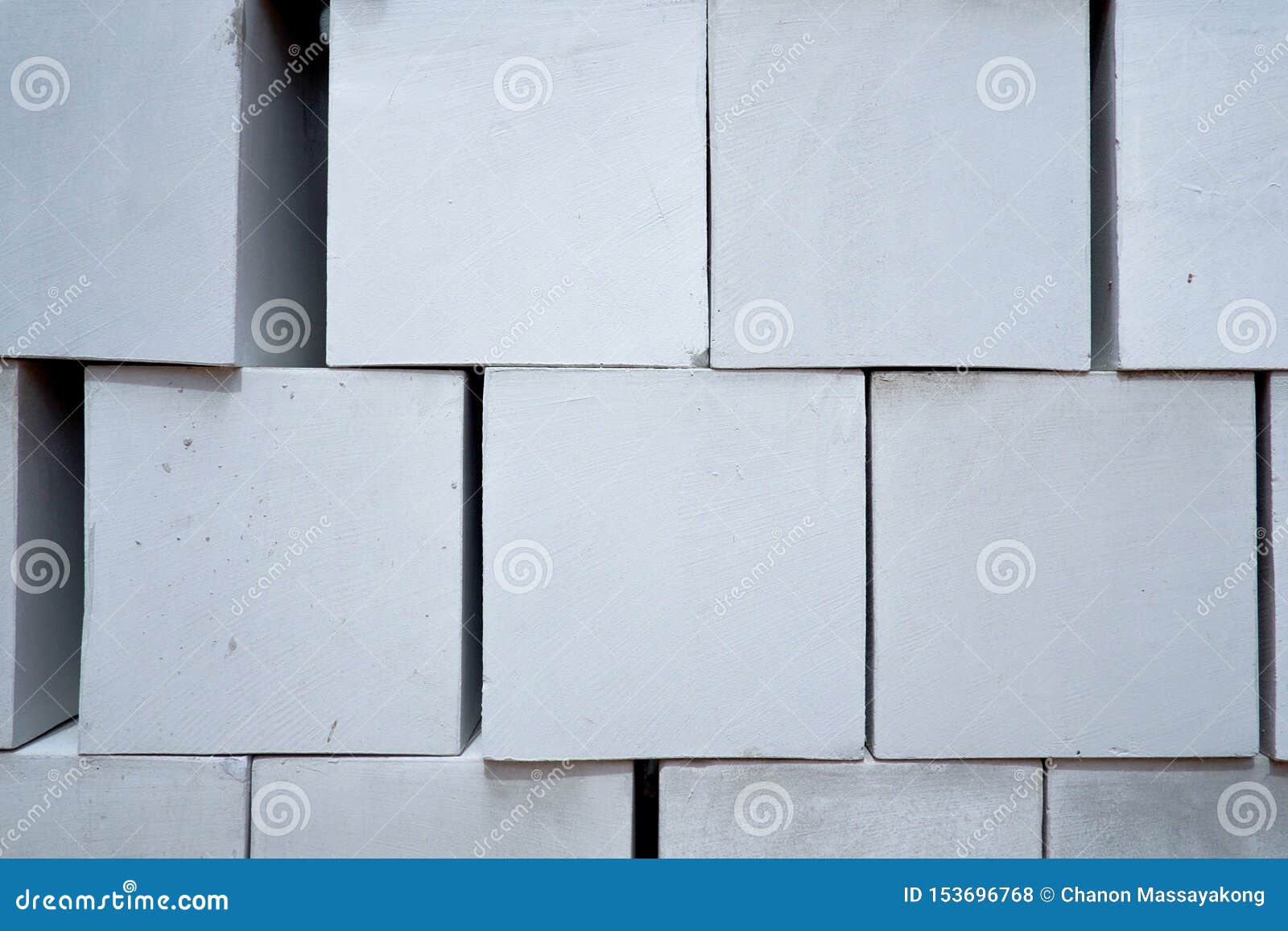 Stack of White Cement Brick Stock Photo - Image of material, foundation ...