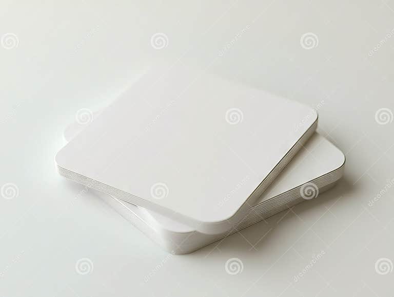 A Stack of White Coasters Sitting on Top of Each Other Stock Image ...